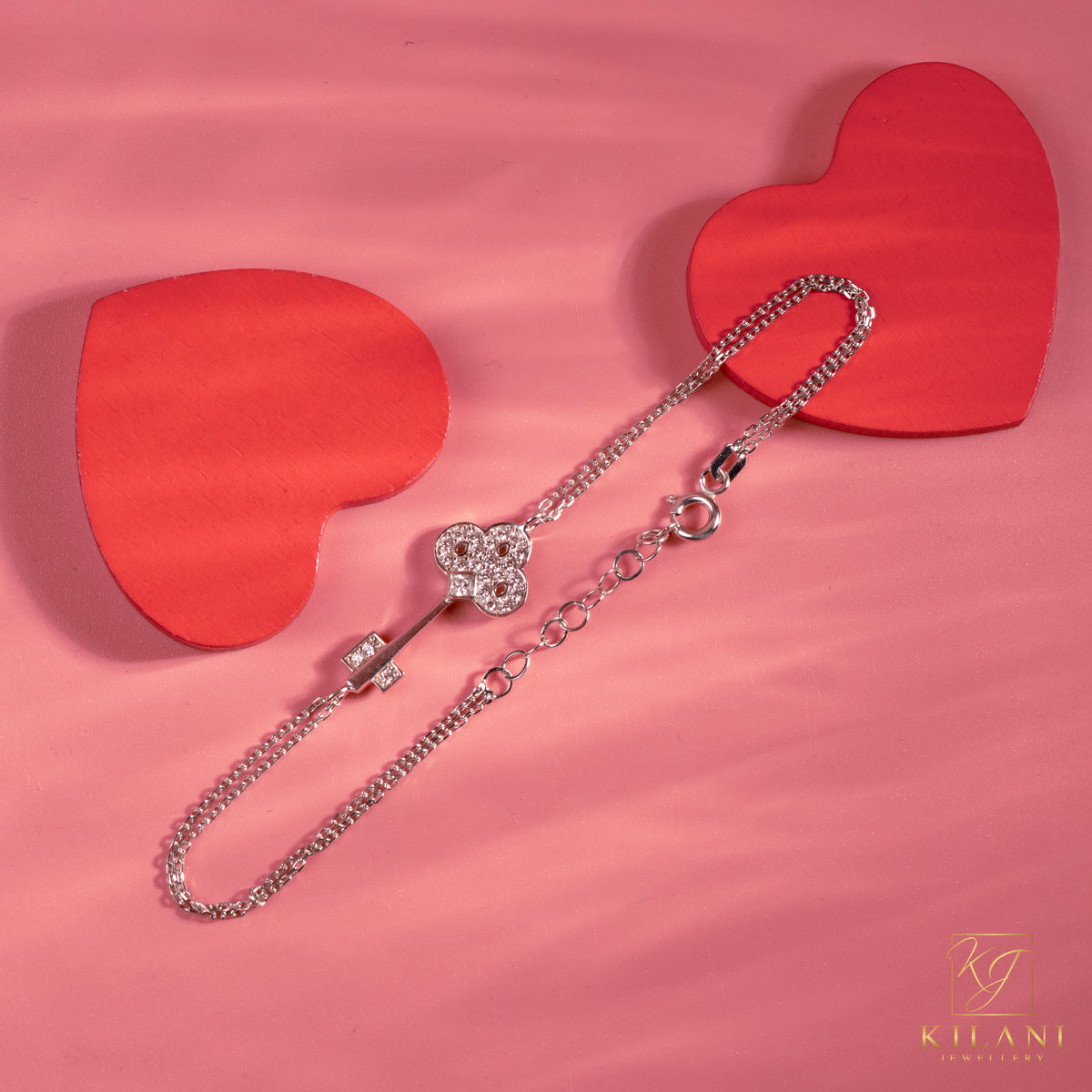18K White Gold CZ Key Bracelet – Kilani Jewellery Inc. | Kilani Custom ...