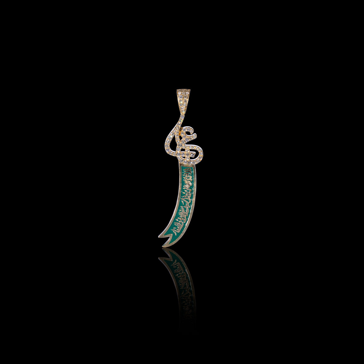 18K Yellow Gold Ali Sword Diamond Pendant – Kilani Jewellery Inc ...
